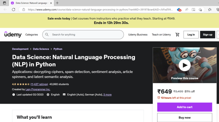 Top 10 FREE Online NLP Courses & Classes to Enroll - The Fordham Ram