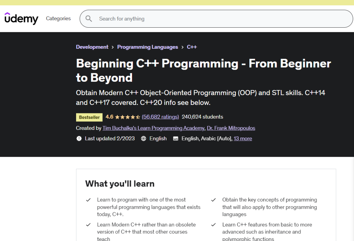15+ Top C++ Online Courses & Certificates (Free and Paid) - The Fordham Ram