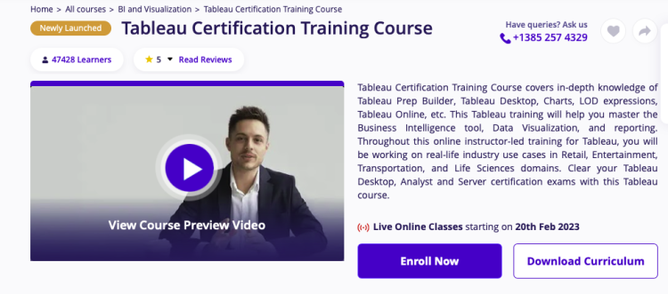 11 Best Online Tableau Courses : Get Tableau Certified - The Fordham Ram